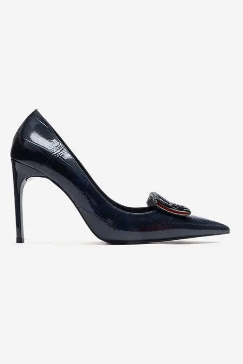 PROLOGUE SHOES Guerni Stiletto Pumps - Navy Print