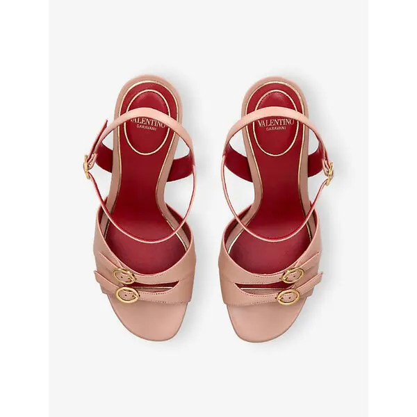 Valentino Garavani Crasher 145 Leather Platform Sandals - Blush