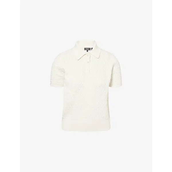 Theory Cashmere Cable-knit Polo Shirt - Ivory