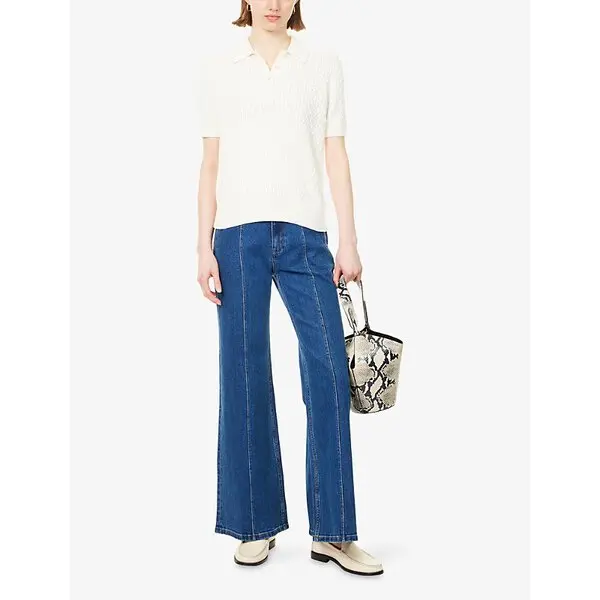 Theory Cashmere Cable-knit Polo Shirt - Ivory