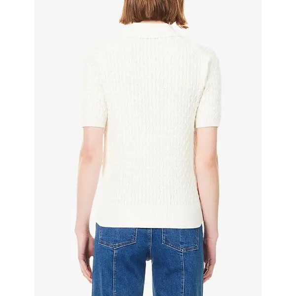 Theory Cashmere Cable-knit Polo Shirt - Ivory