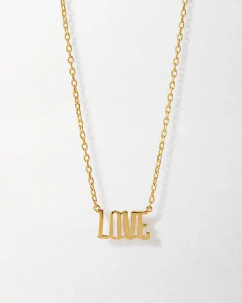 EDGE OF EMBER Love Pendant Necklace - Metallic Gold