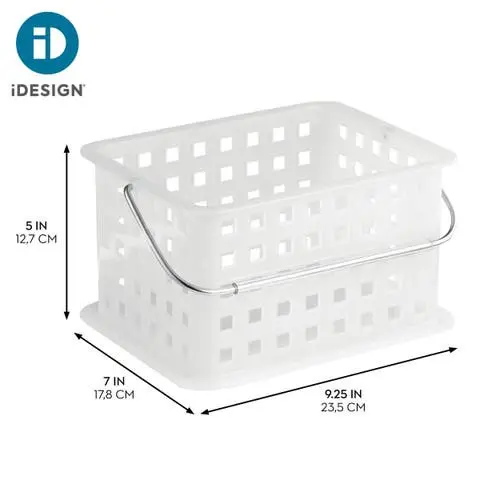IDESIGN Small Stackable Shower Caddy Basketset Of 3blackmade In Usa - Clear Frost