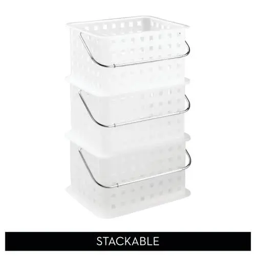 IDESIGN Small Stackable Shower Caddy Basketset Of 3blackmade In Usa - Clear Frost