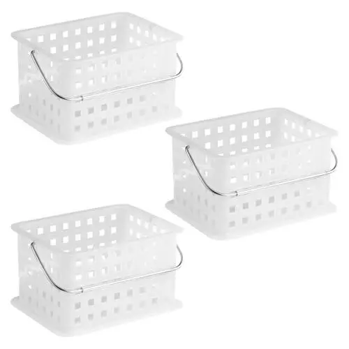 IDESIGN Small Stackable Shower Basketset Of 3made In Usa - Clear/frost