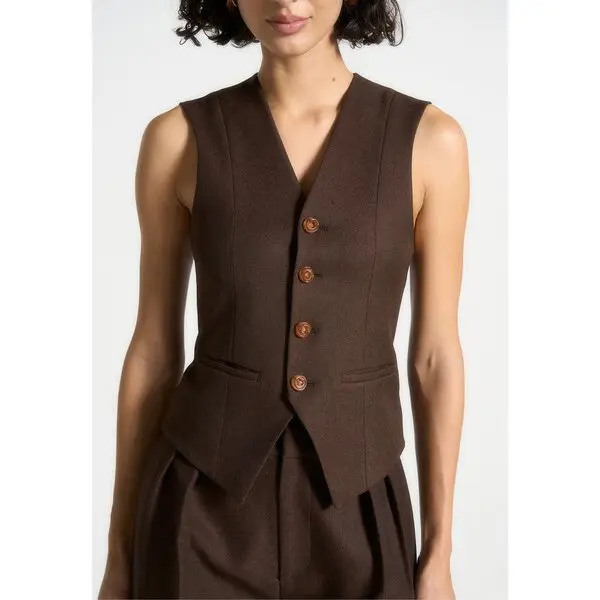 Manière De Voir Christine Tailored Cinch Waistcoat - Brown