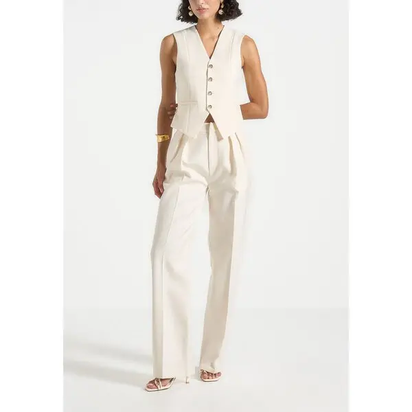 Manière De Voir Christine Tailored Cinch Waistcoat - Off White