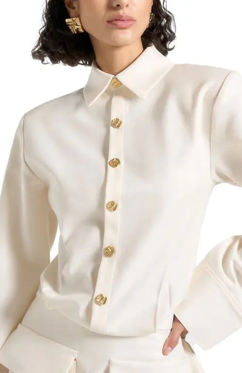 Manière De Voir Laure Cargo Shirt Mini Dress - Cream