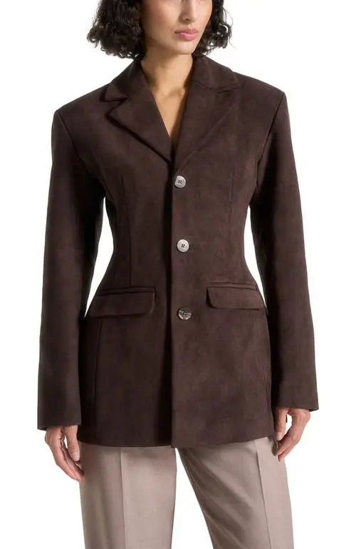 Manière De Voir Claire Suede Blazer - Brown
