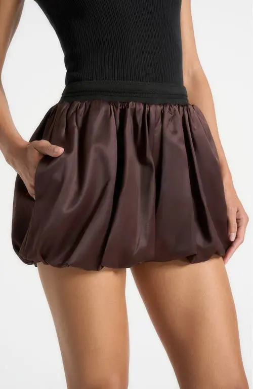 Manière De Voir Zoe Satin Balloon Shorts - Brown/black