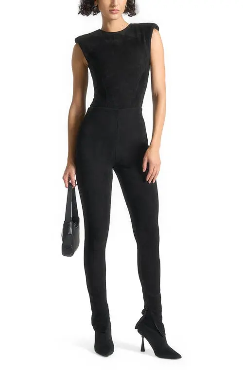 Manière De Voir Suede Leggings - Black