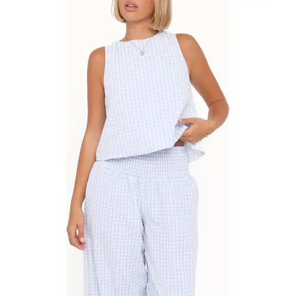 PETAL & PUP Gingham Tank And Wide Leg Pants Set