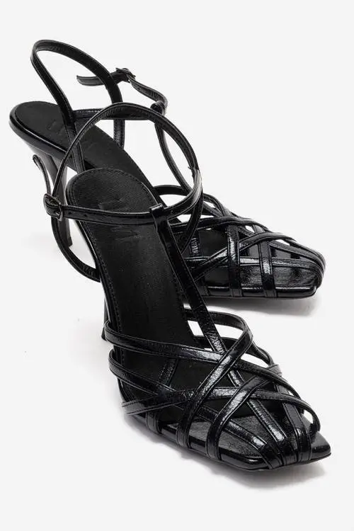 PROLOGUE SHOES Allos Stiletto Sandal - Black
