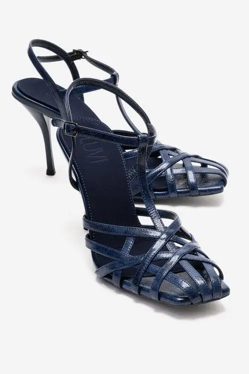 PROLOGUE SHOES Allos Stiletto Sandal - Navy