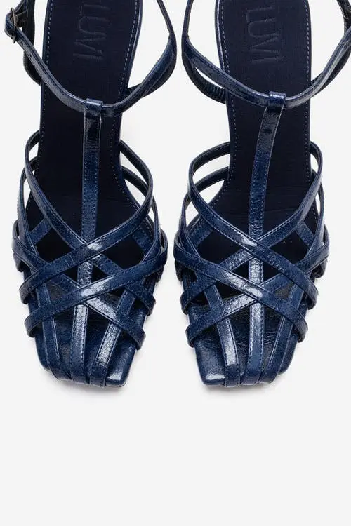 PROLOGUE SHOES Allos Stiletto Sandal - Navy