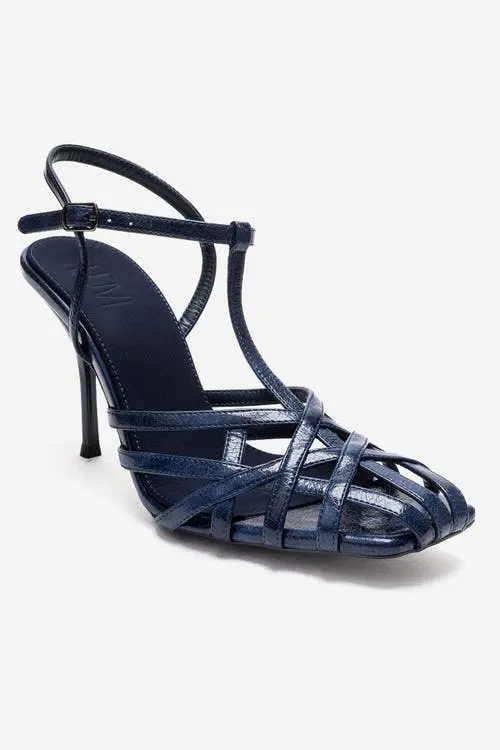 PROLOGUE SHOES Allos Stiletto Sandal - Navy