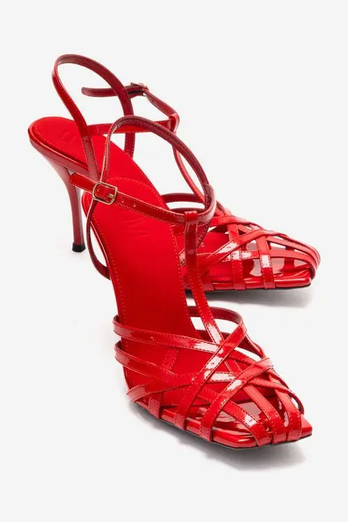 PROLOGUE SHOES Allos Stiletto Sandal - Red