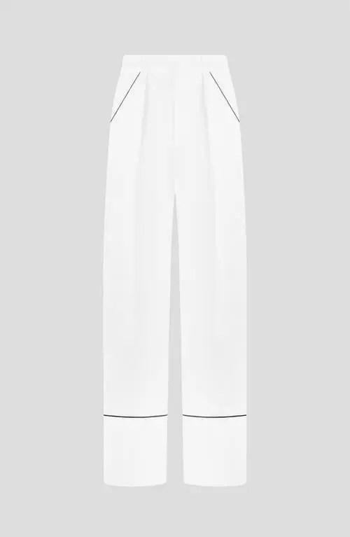Manière De Voir Mina Contrast Piped Pleated Trousers - White/black