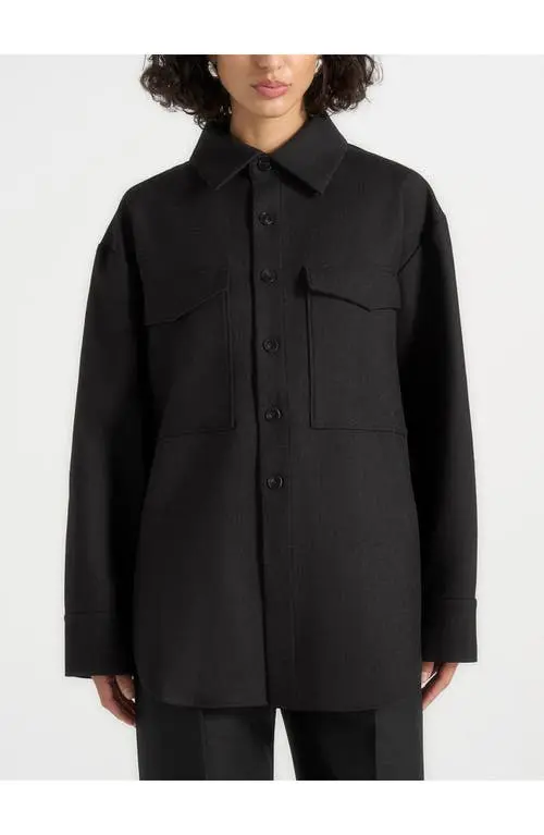 Manière De Voir Joy Tailored Oversized Shirt - Black