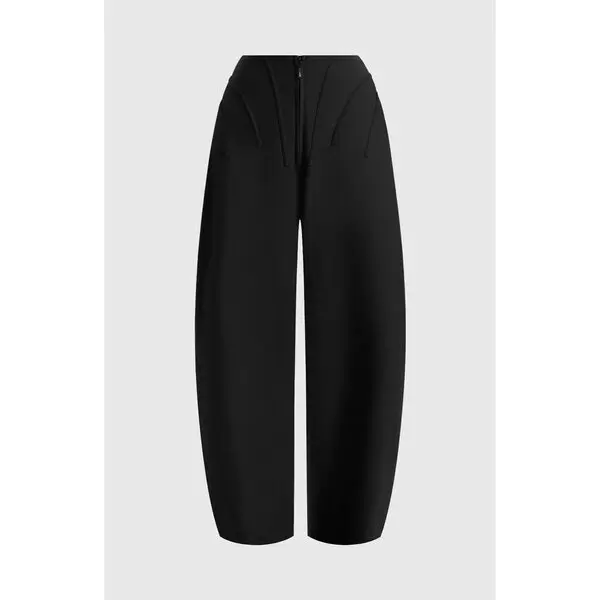 Manière De Voir Rena High Waisted Corset Sculptural Trousers - Black