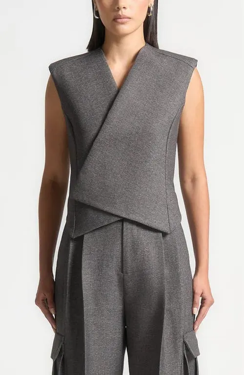 Manière De Voir Laurence Tailored Wrap Waistcoat - Grey Marl