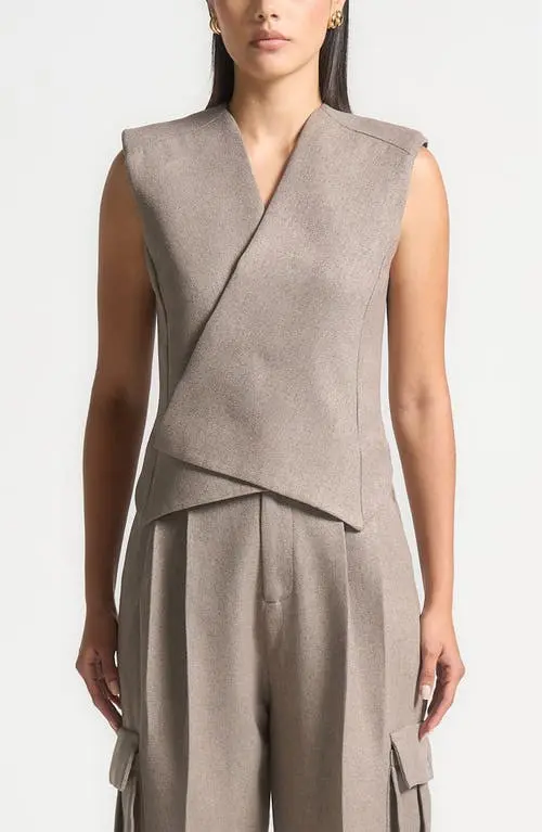 Manière De Voir Laurence Tailored Wrap Waistcoat - Taupe