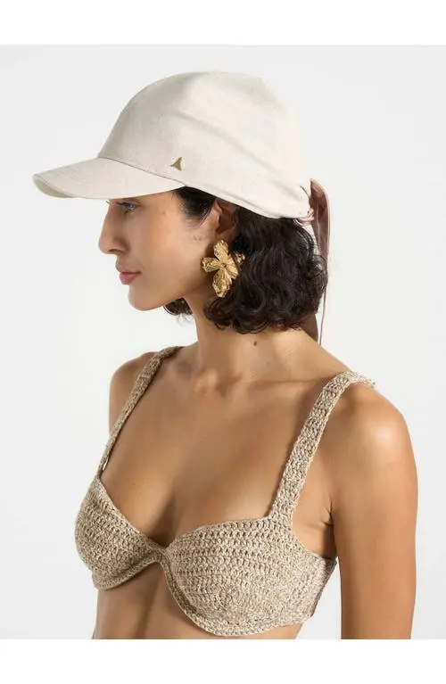Manière De Voir Arianne Linen Bandana Cap - Beige