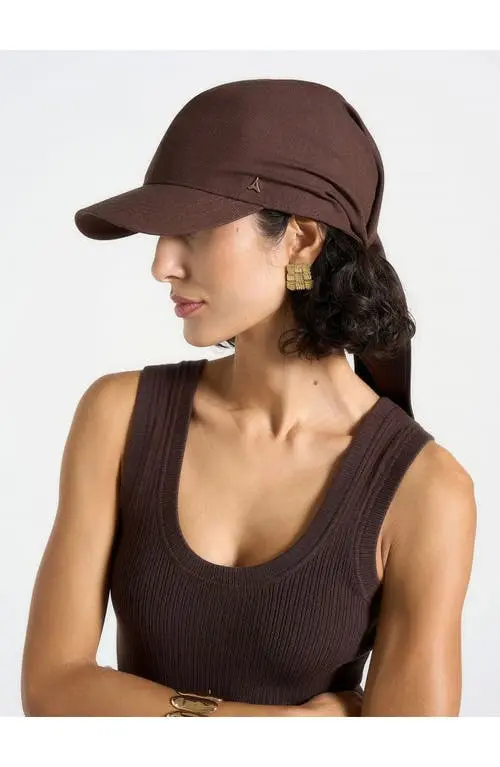 Manière De Voir Arianne Linen Bandana Cap - Brown