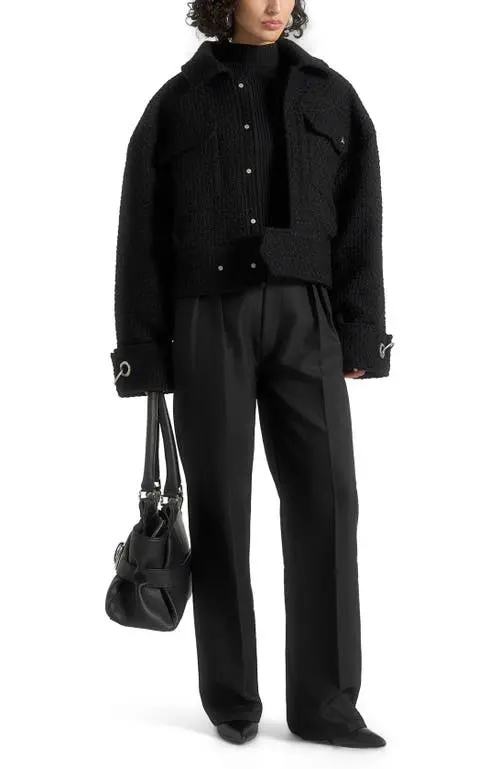 Manière De Voir Boxy Tweed Jacket With Cuff Detail