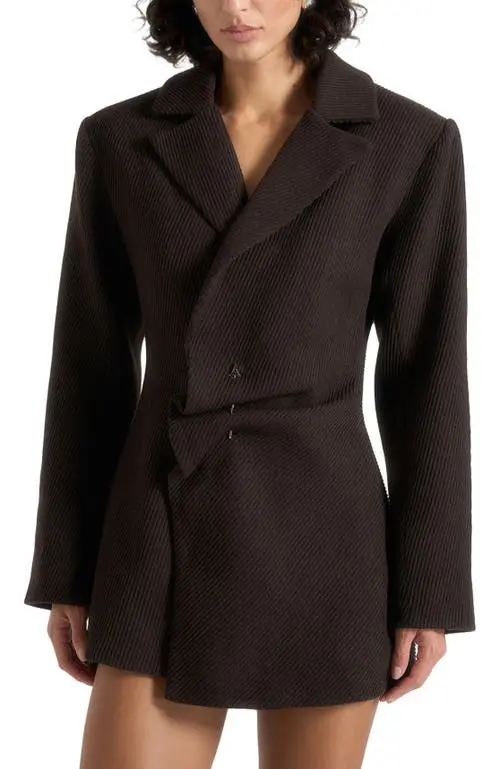 Manière De Voir Oversized Wool Asymmetric Blazer Dress