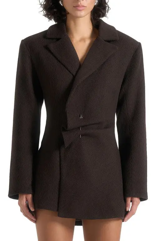 Manière De Voir Oversized Wool Asymmetric Blazer Dress