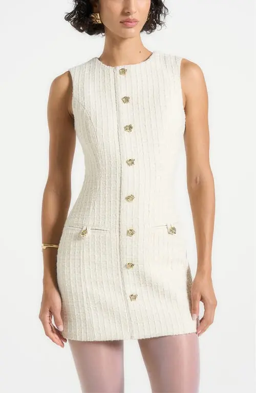 Manière De Voir Nadine Tweed Mini Dress - Cream