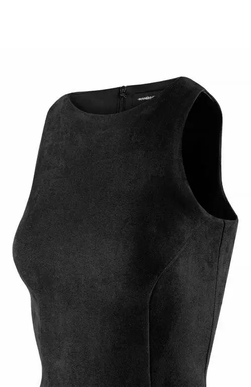 Manière De Voir Adele Suede Racer Neck Bodysuit