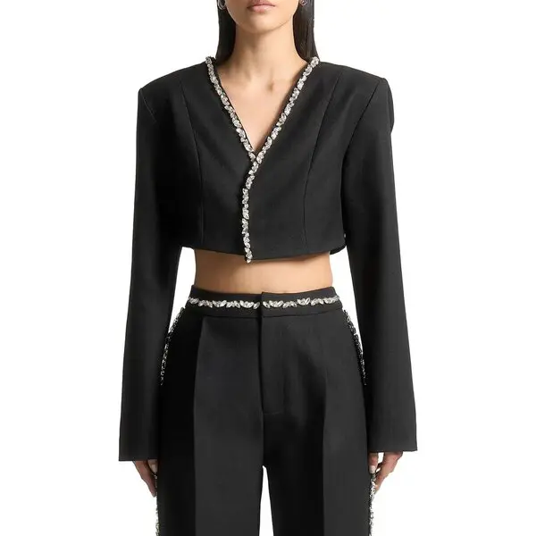 Manière De Voir Embellished Cropped Blazer