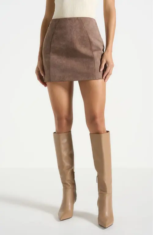 Manière De Voir Cleo Suede A-line Mini Skirt - Taupe