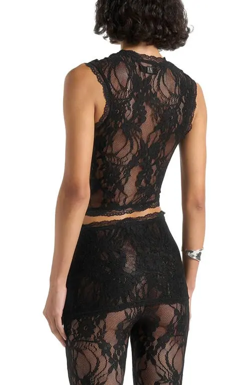 Manière De Voir Eugenie Lace Asymmetric Top - Black