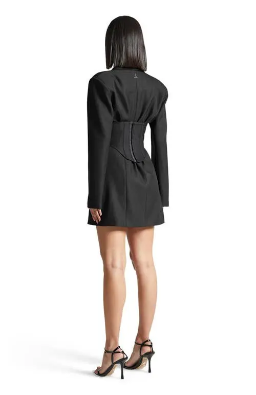 Manière De Voir Tailored Blazer Dress With Reversible Corset
