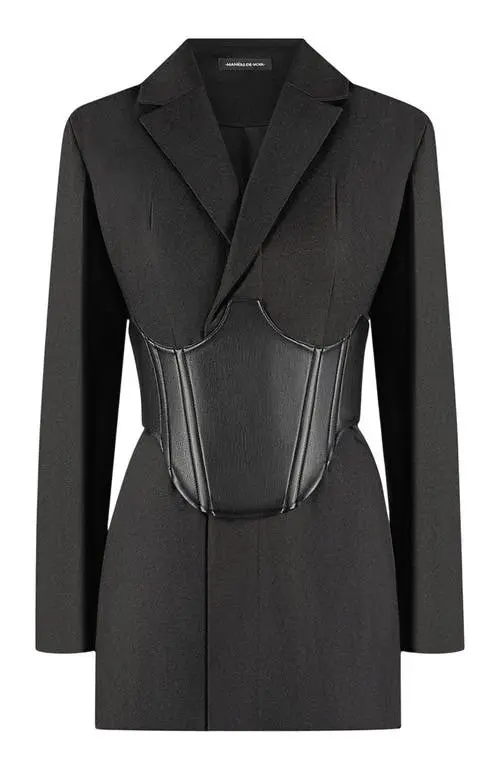 Manière De Voir Tailored Blazer Dress With Reversible Corset