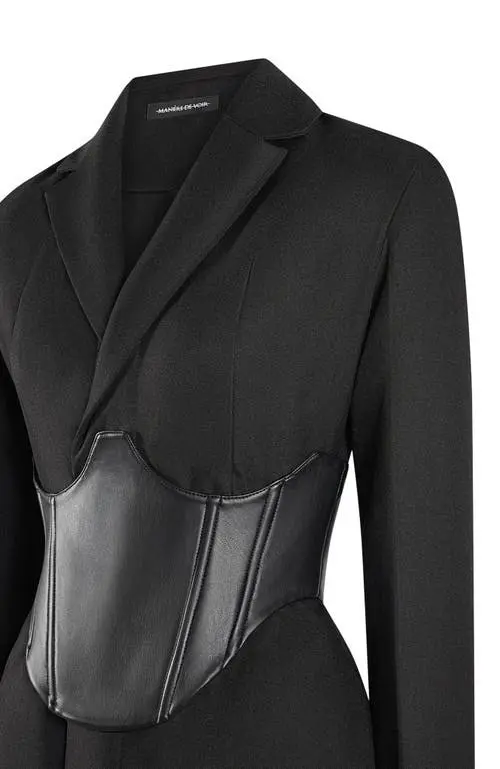 Manière De Voir Tailored Blazer Dress With Reversible Corset
