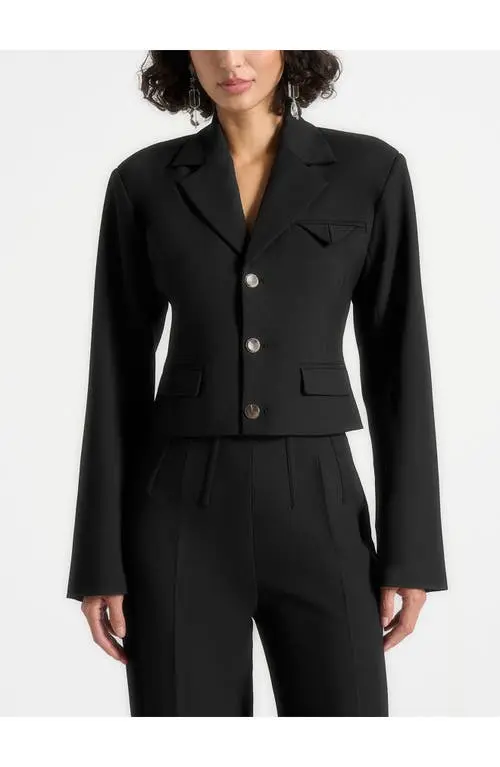 Manière De Voir Prisca Tailored Cropped Blazer - Black