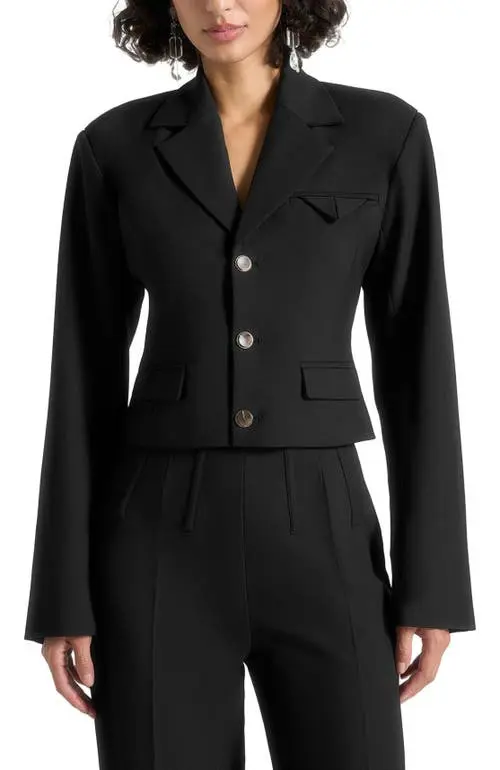 Manière De Voir Prisca Tailored Cropped Blazer - Black