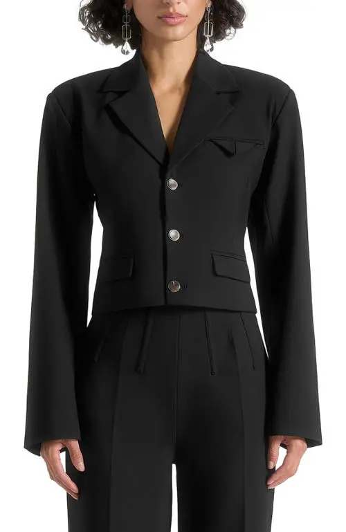 Manière De Voir Prisca Tailored Cropped Blazer - Black