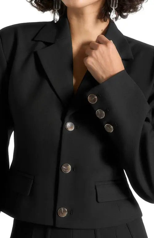 Manière De Voir Prisca Tailored Cropped Blazer - Black