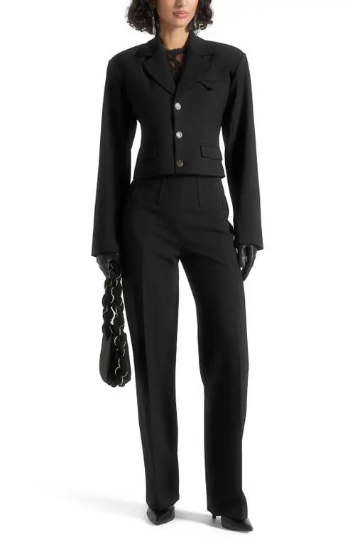 Manière De Voir Prisca Tailored Cropped Blazer - Black