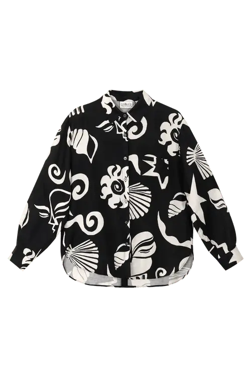 UNTITLED IN MOTION Zanaya Printed Button-up Shirt - Thalassa