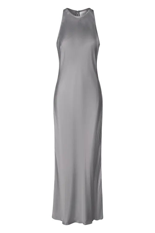 UNTITLED IN MOTION Atlantis Silky Bias Cut Maxi Dress - Graphite