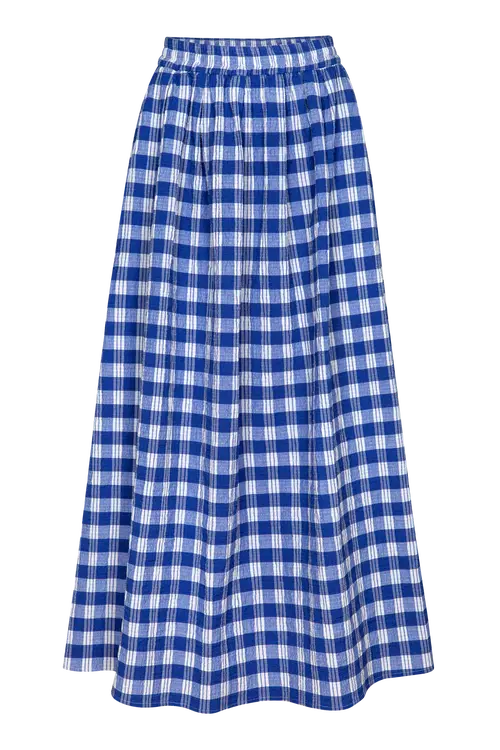 UNTITLED IN MOTION Alma Voluminous Plaid Maxi Skirt - Ios Check