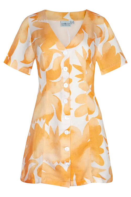 UNTITLED IN MOTION Shinoa Printed Mini Dress - Facula Saffron