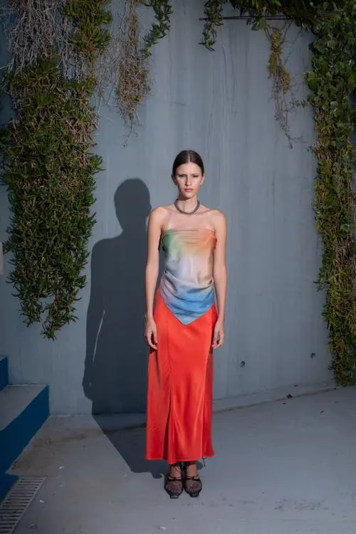 UNTITLED IN MOTION Poma Strapless Printed Top