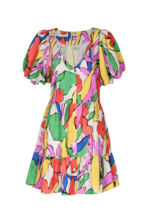 UNTITLED IN MOTION Lulani Puff-sleeve Floral Mini Dress - Solas